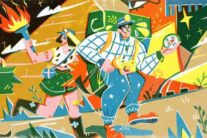 超赞的炫彩RISO印刷风插画 – 蜜芽设计 – 优质平面设计资源素材免费下载